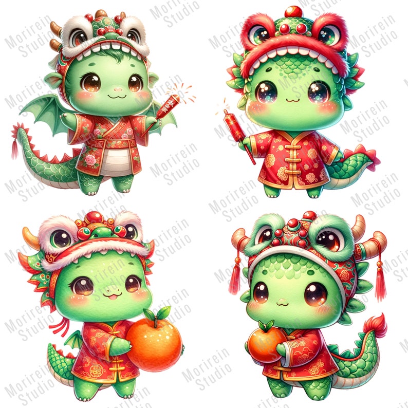 Chinese Dragons Clipart 28 PNG Watercolor Cute Dragon Baby Dragon ...