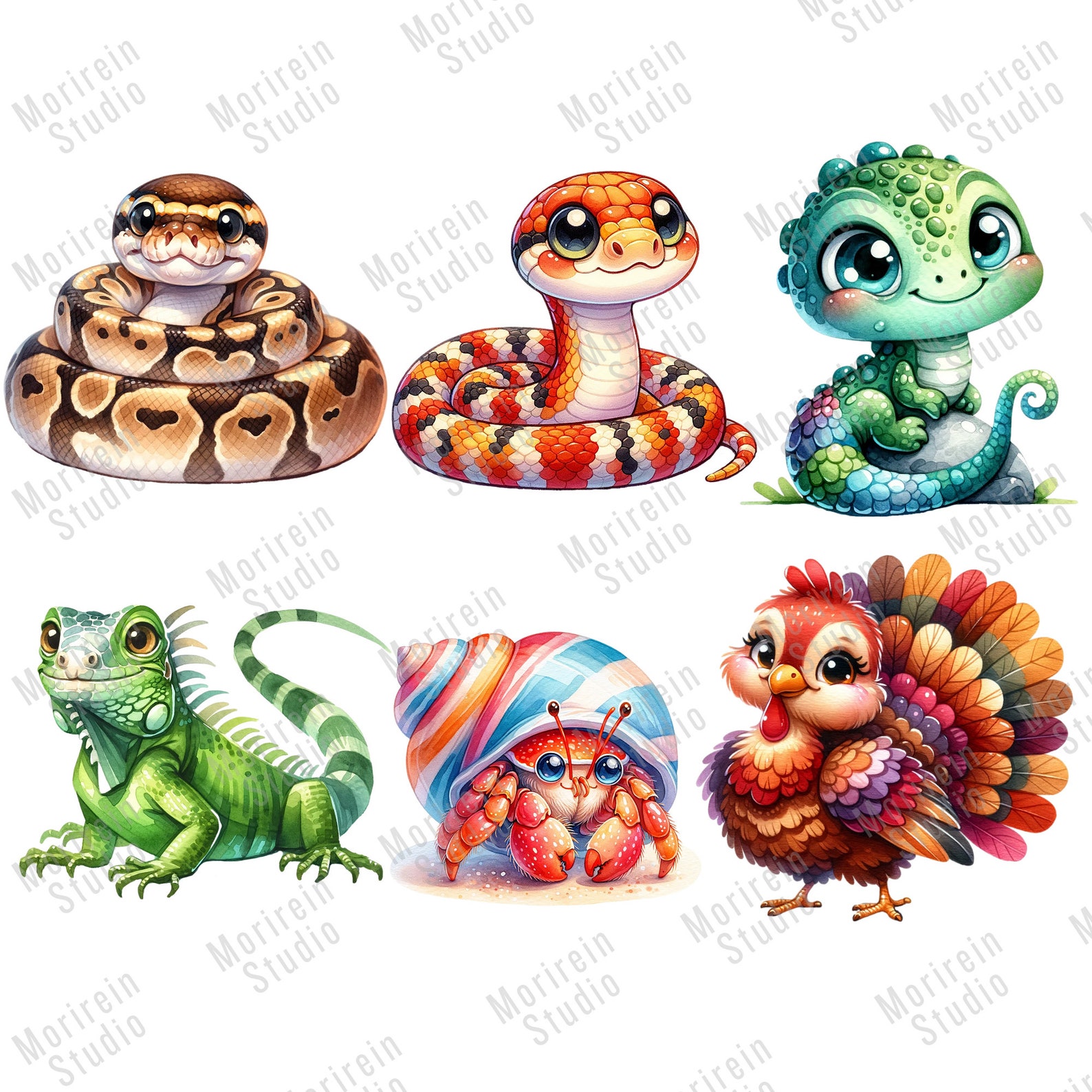 Cute Pets Clipart 30 PNG Watercolor Cute Animal Safari Animal Adorable ...