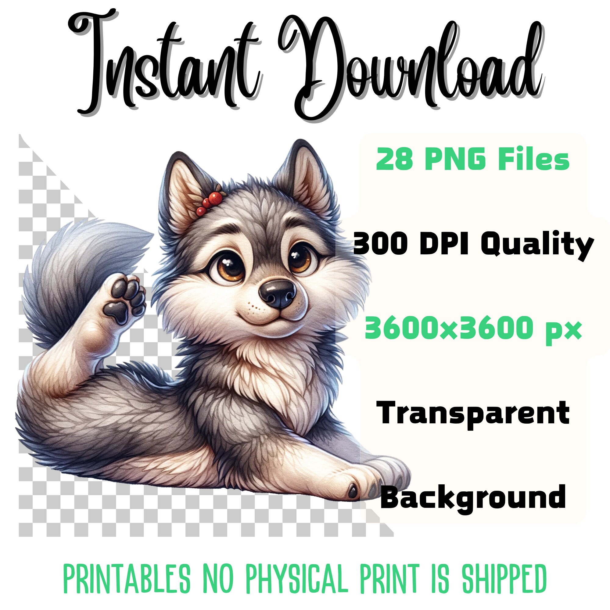 Watercolor Yoga Animals Clipart: 28 PNG Nursery Art (digital Download ...