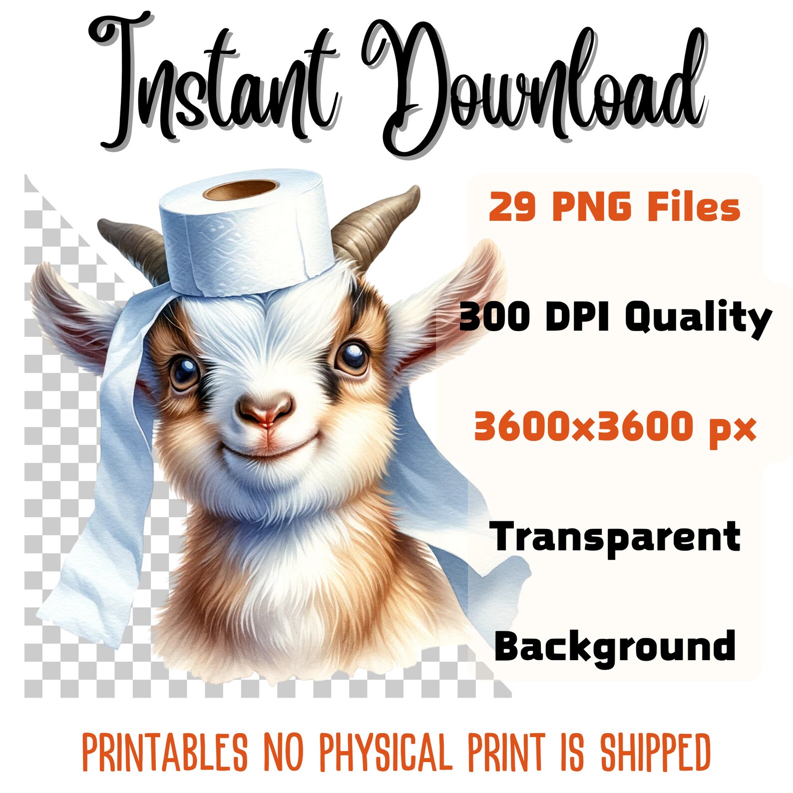 Watercolor Animals With Toilet Paper Clipart, 29 PNG Nursery Art ...