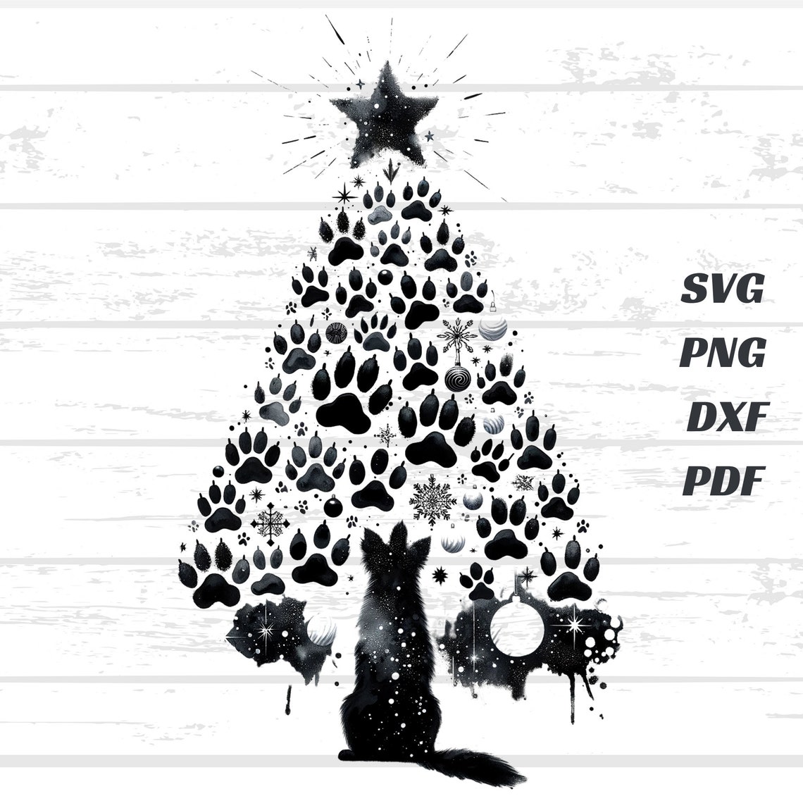 Paw Print Christmas Tree SVG: Dog Lover Holiday Design (digital ...