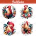 Floral Chicken Clipart 24 PNG Watercolor Flower Chicken Clipart Cute ...