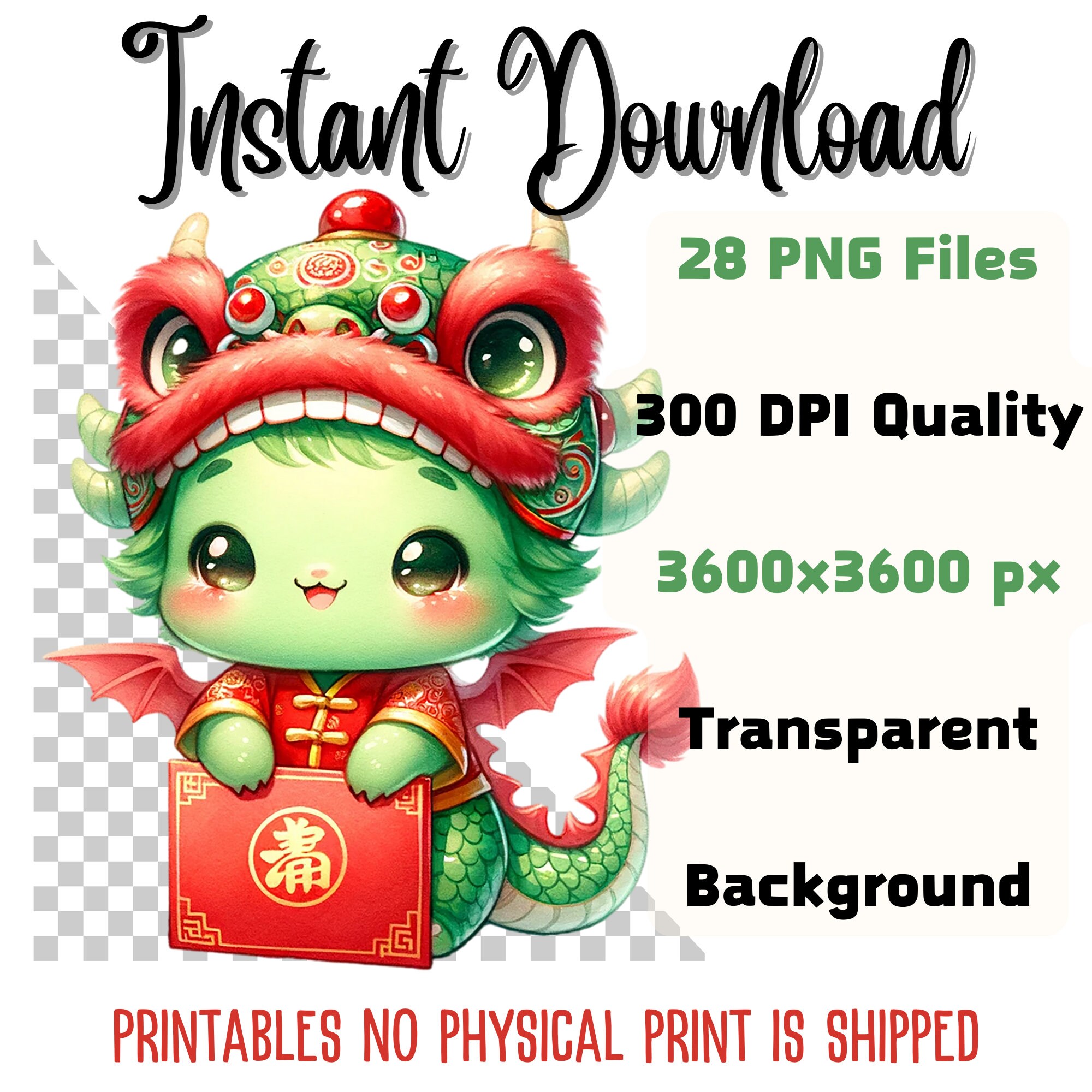 Chinese Dragons Clipart 28 PNG Watercolor Cute Dragon Baby Dragon ...