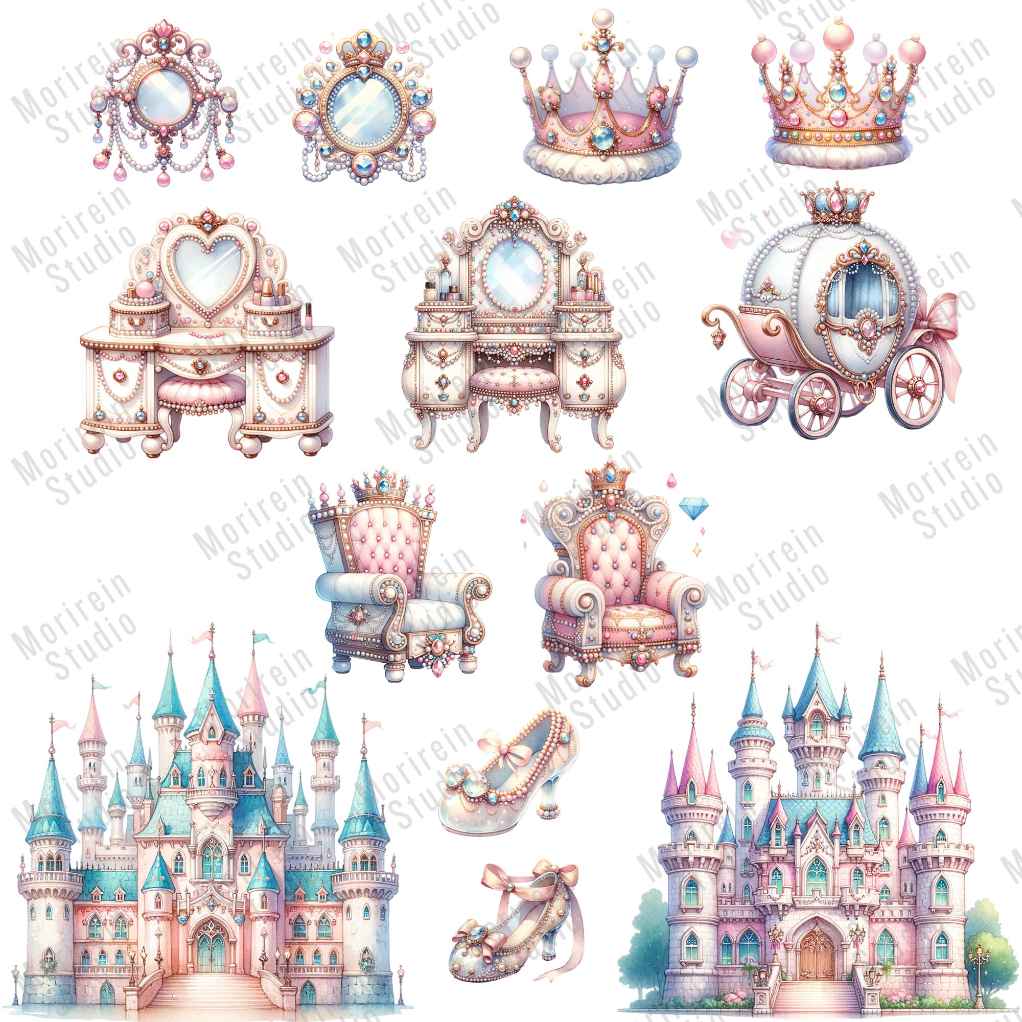 Princess Gnomes Clipart 36 PNG Watercolor Princess Gnome Girls Fairy ...