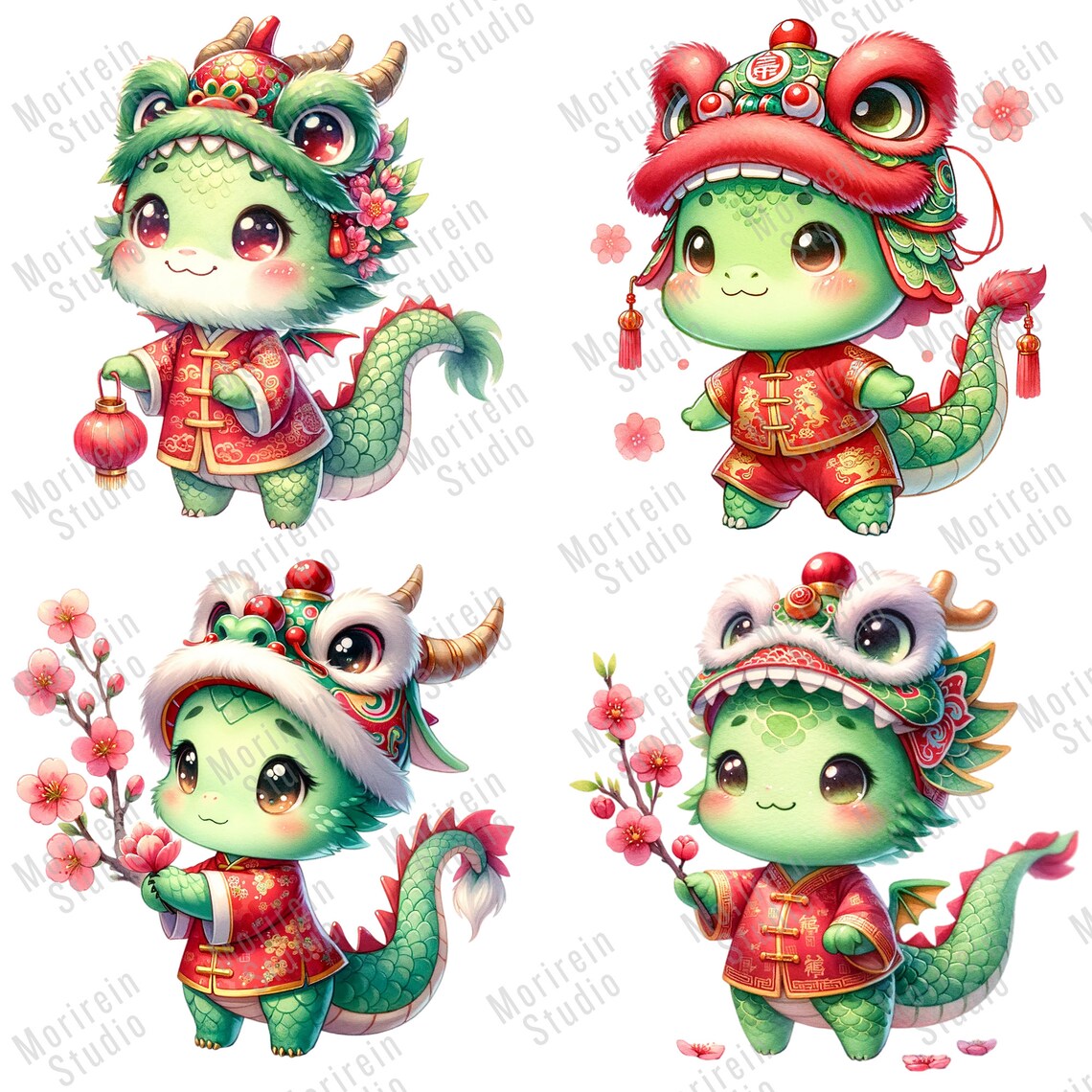 Chinese Dragons Clipart 28 PNG Watercolor Cute Dragon Baby Dragon ...