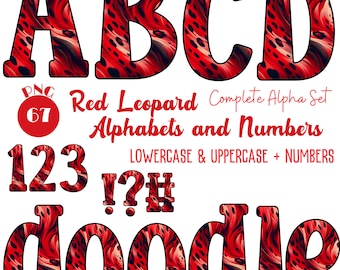 Soft Leopard Alpha Doodle Bundle 67 PNG Soft Leopard Doodle Alphabets ...