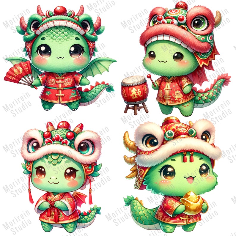 Chinese Dragons Clipart 28 PNG Watercolor Cute Dragon Baby Dragon ...