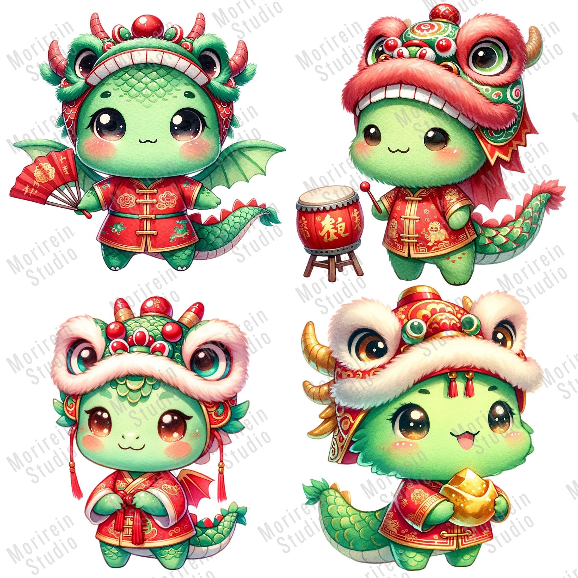 Chinese Dragons Clipart 28 PNG Watercolor Cute Dragon Baby Dragon ...
