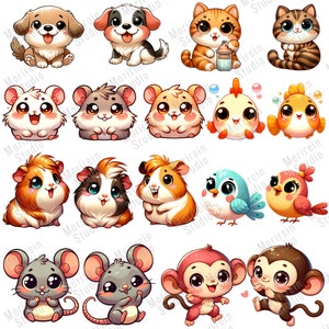 Cute Animals Clipart 110 PNG Watercolor Cute Animal Safari Animal ...