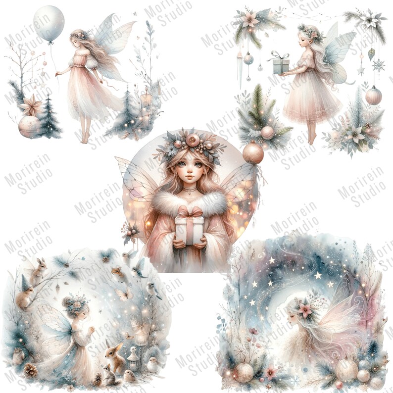 Forest Fairy Clipart 30 PNG Watercolor Fairy Art Fantasy Woodland Nymph ...