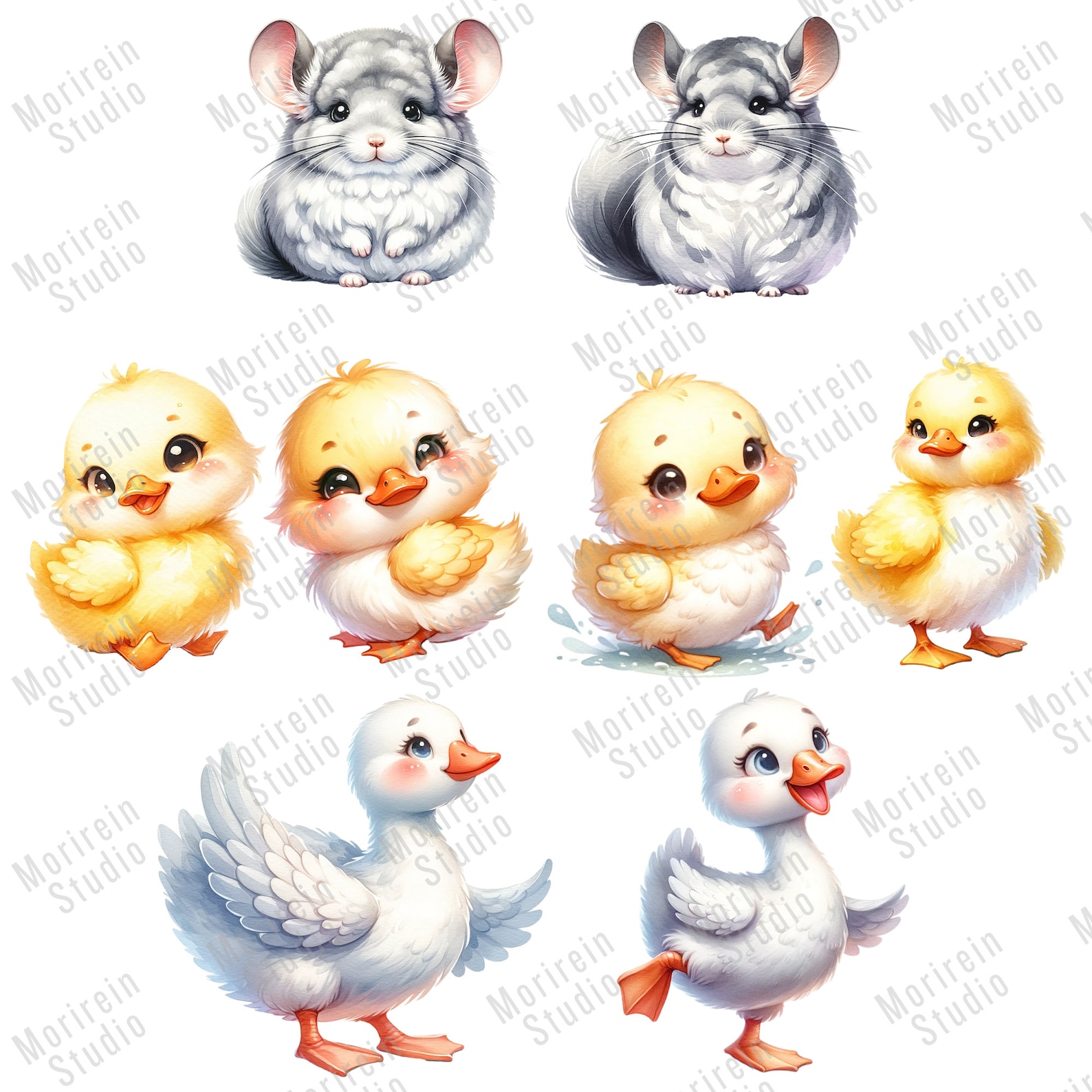 Cute Farm Animals Clipart 83 PNG Watercolor Cute Animal Baby Farm ...