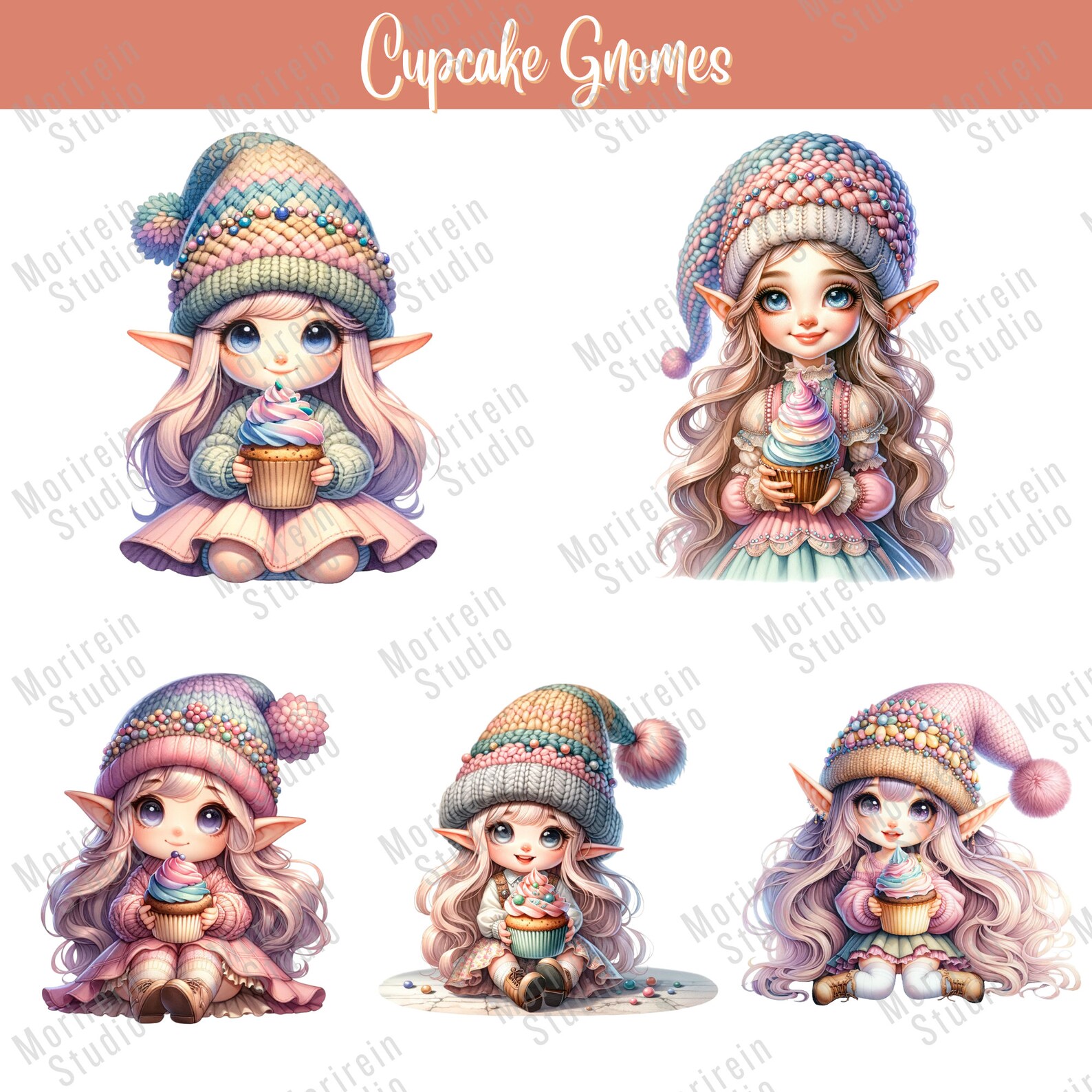 Cupcake Gnomes Clipart 13 PNG Watercolor Cupcake Cute Gnome PNG Cupcake ...