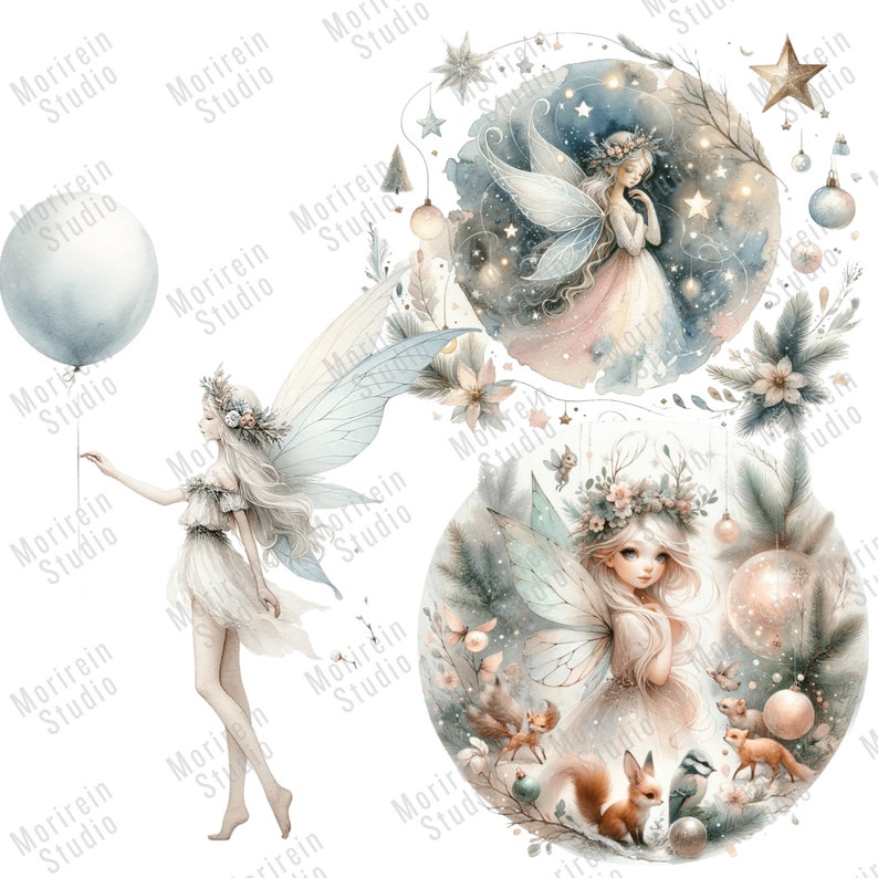 Forest Fairy Clipart 30 PNG Watercolor Fairy Art Fantasy Woodland Nymph ...