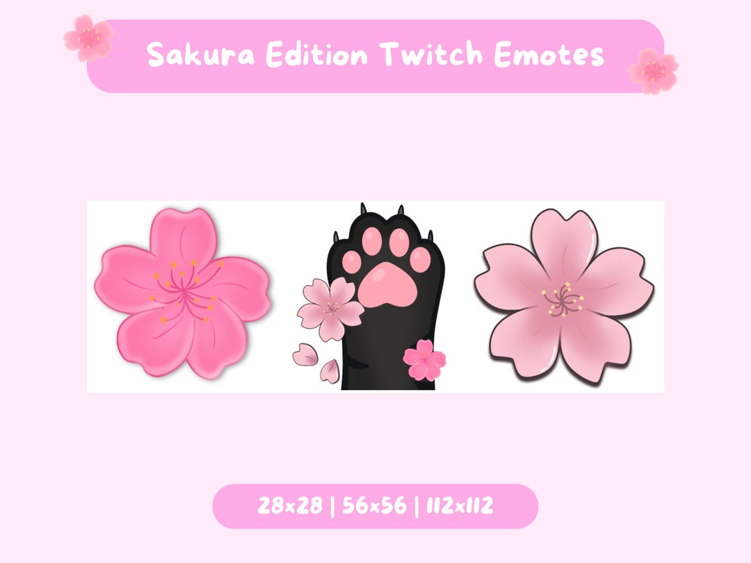 Sakura Cherry Blossom Emotes | Cute Flower Twitch and Discord Emotes ...