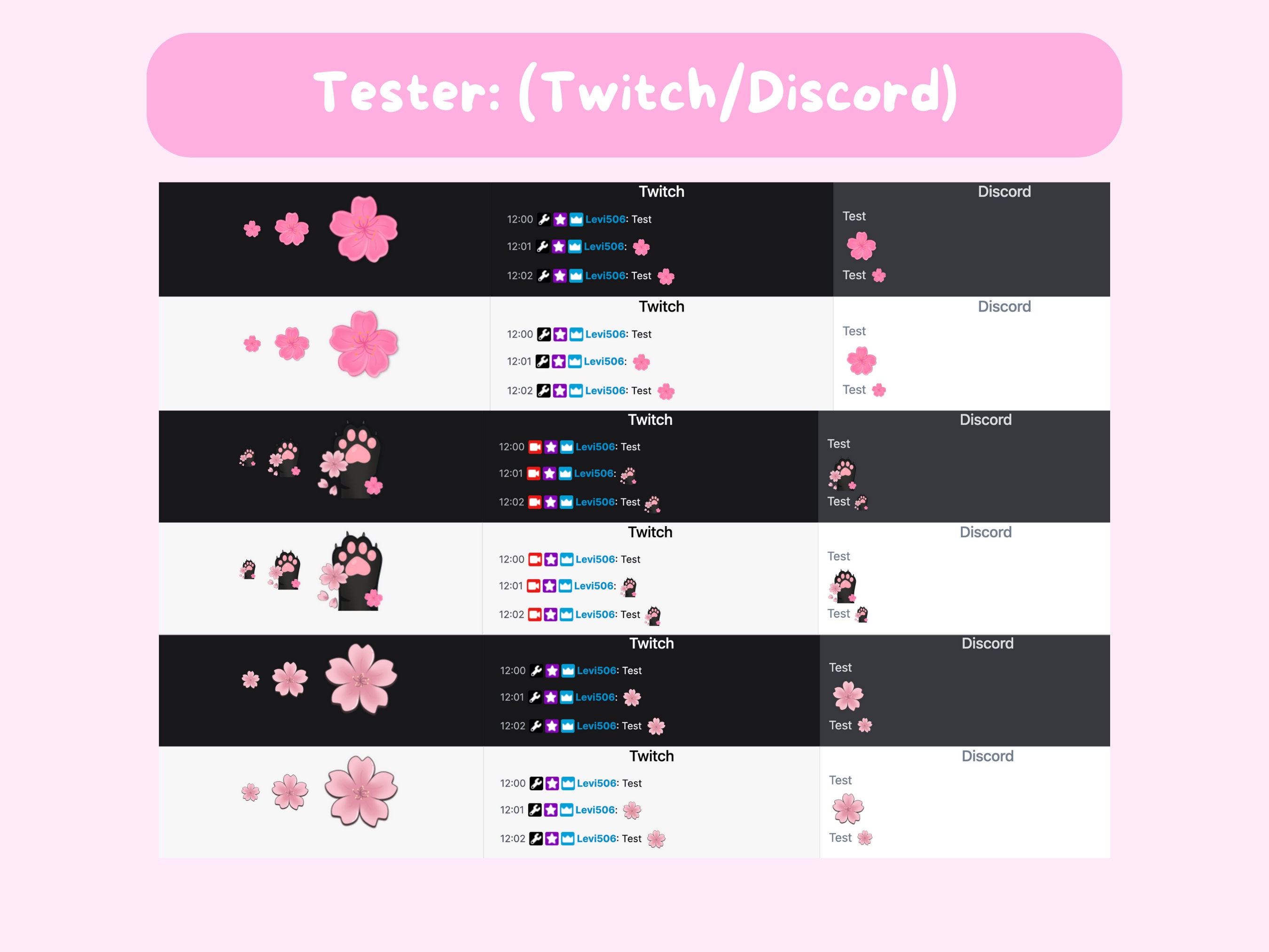 Sakura Cherry Blossom Emotes | Cute Flower Twitch and Discord Emotes ...