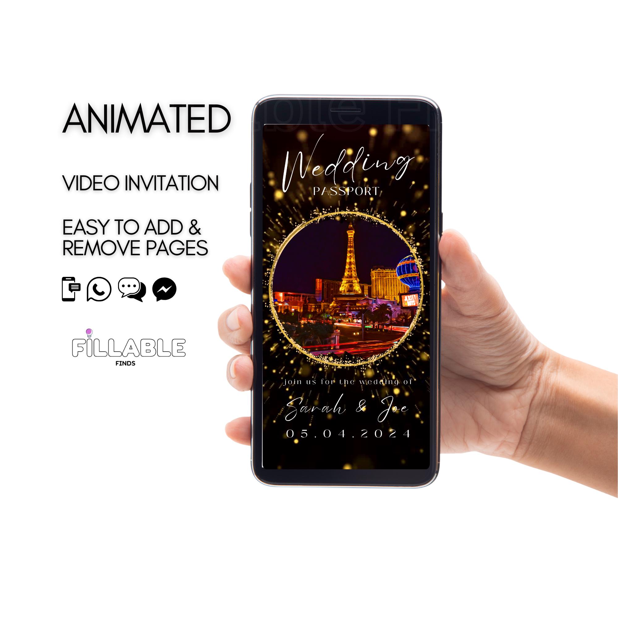 Editable Wedding Video Invitation Template, Destination Wedding ...