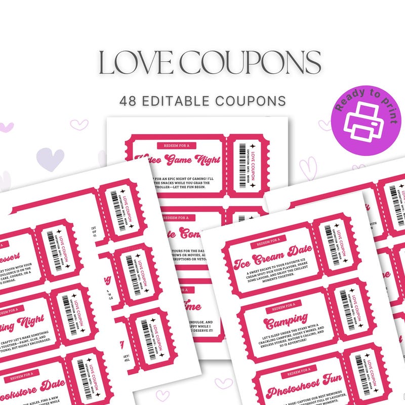 Romantic Coupons - Etsy