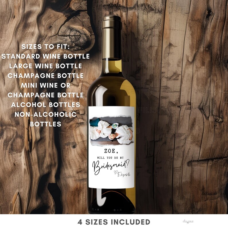 Personalized Proposal Wine Label With Photo Box Invitation to Be a ...