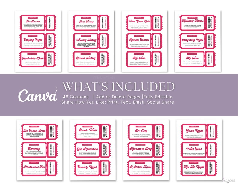 48 Editable Love Coupons for Valentine’s Day – Romantic Printable Gift ...