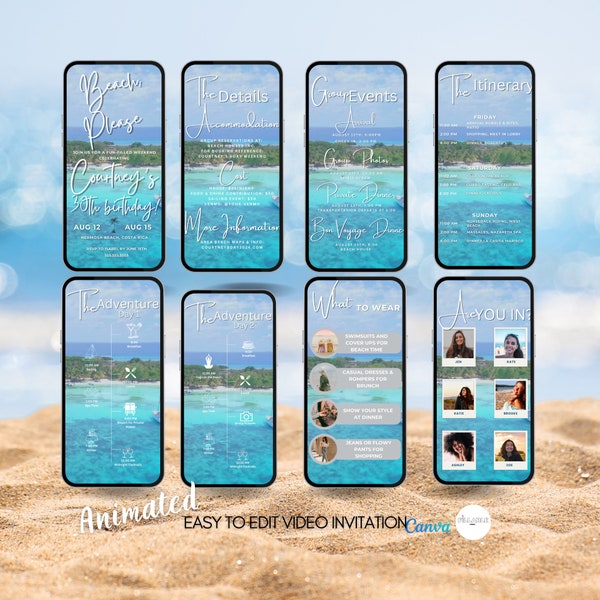 Canva Template Island Itinerary - Etsy