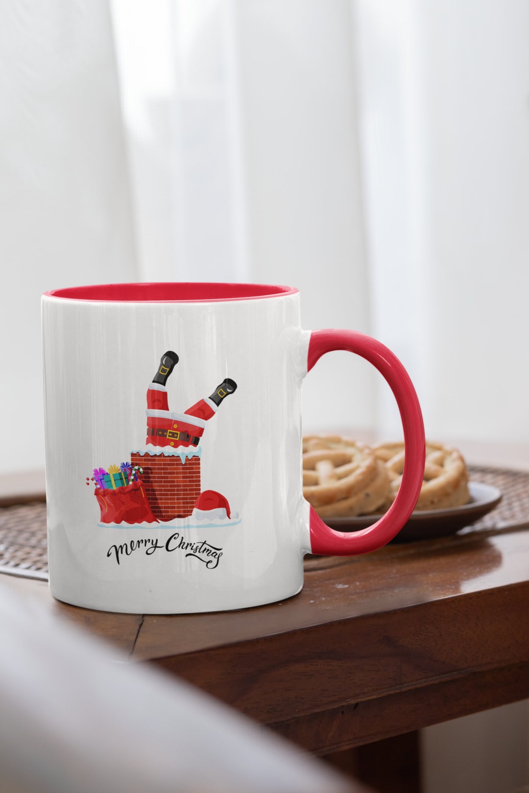Santa Mug Merry Christmas Mug Chimney Mug Santa Falling in - Etsy