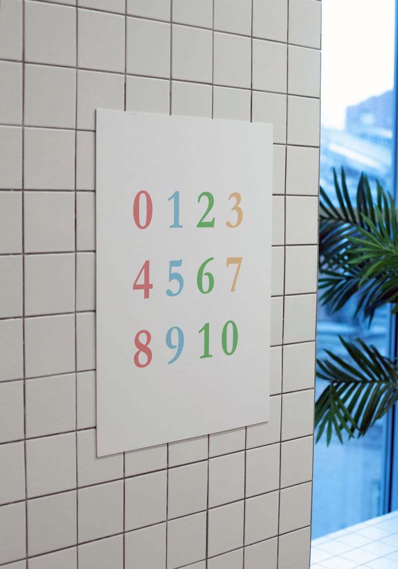 Colorful 1-10 Numbers Poster Digital Download Kids Learning Wall Art ...