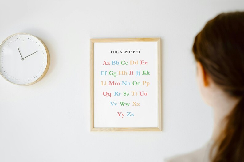 Colorful Alphabet and Numbers Digital Poster Set for Kids Educational ...