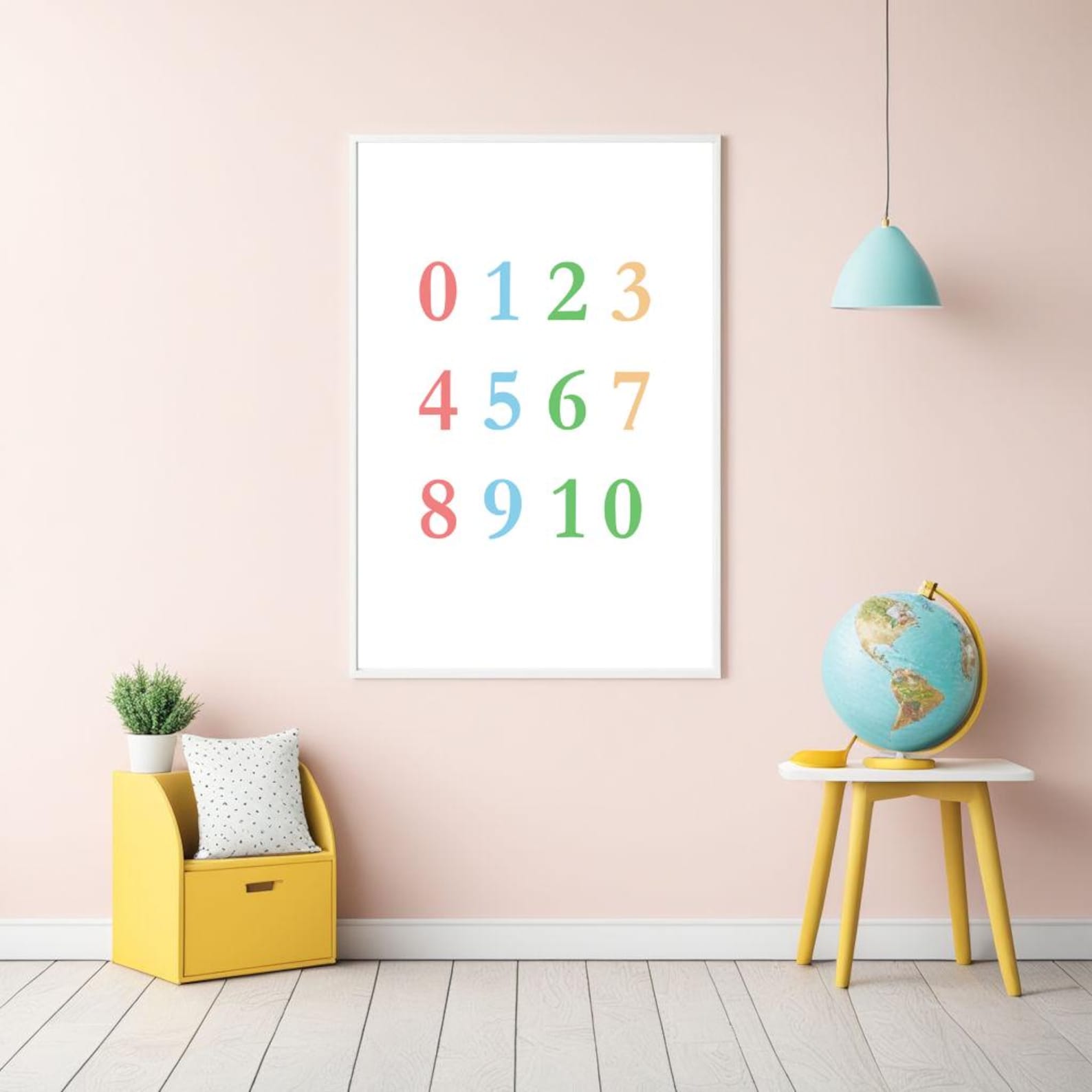Colorful 1-10 Numbers Poster Digital Download Kids Learning Wall Art ...