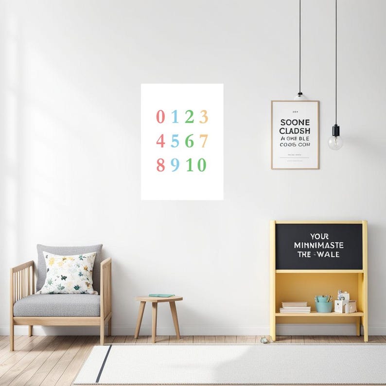 Colorful 1-10 Numbers Poster Digital Download Kids Learning Wall Art ...