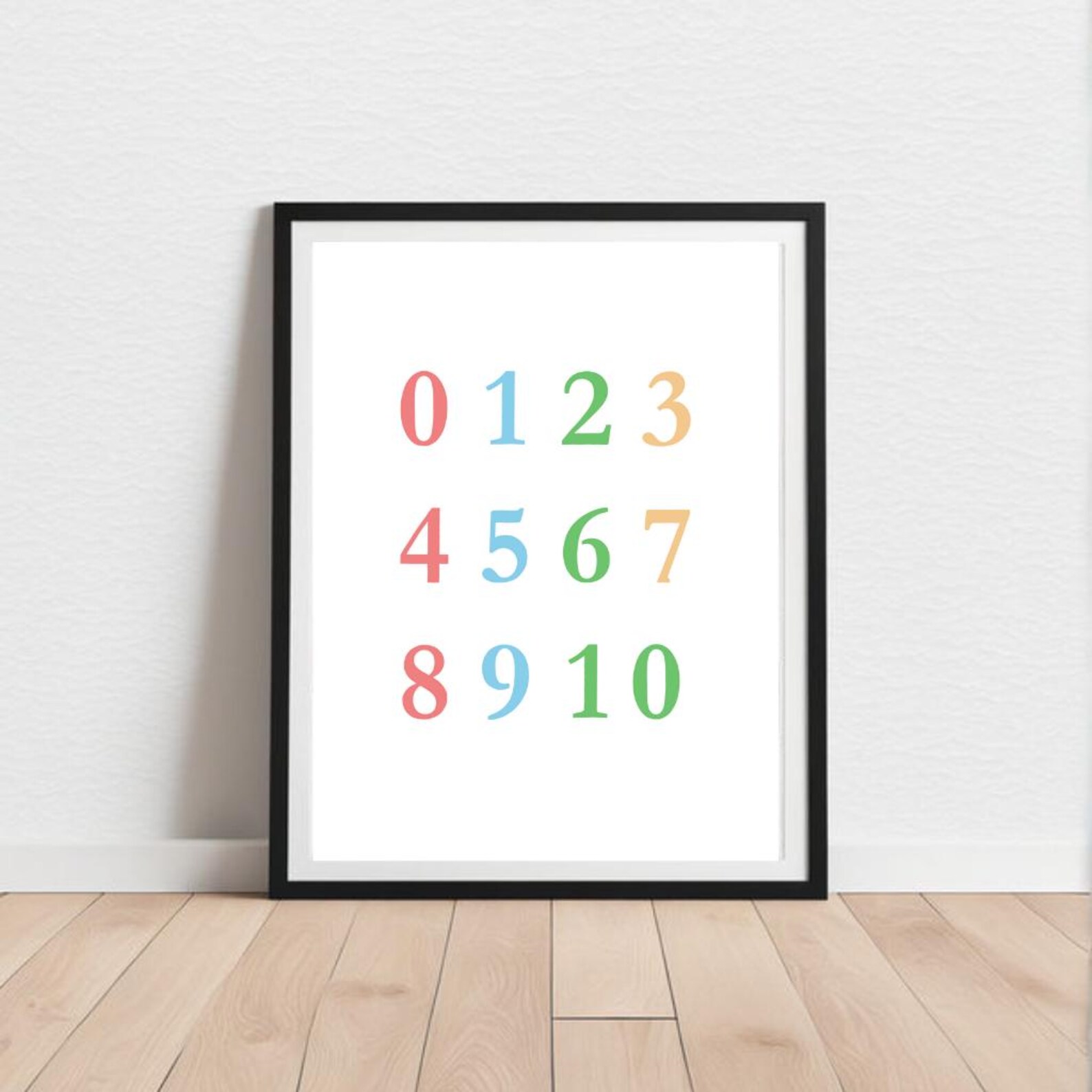Colorful 1-10 Numbers Poster Digital Download Kids Learning Wall Art ...