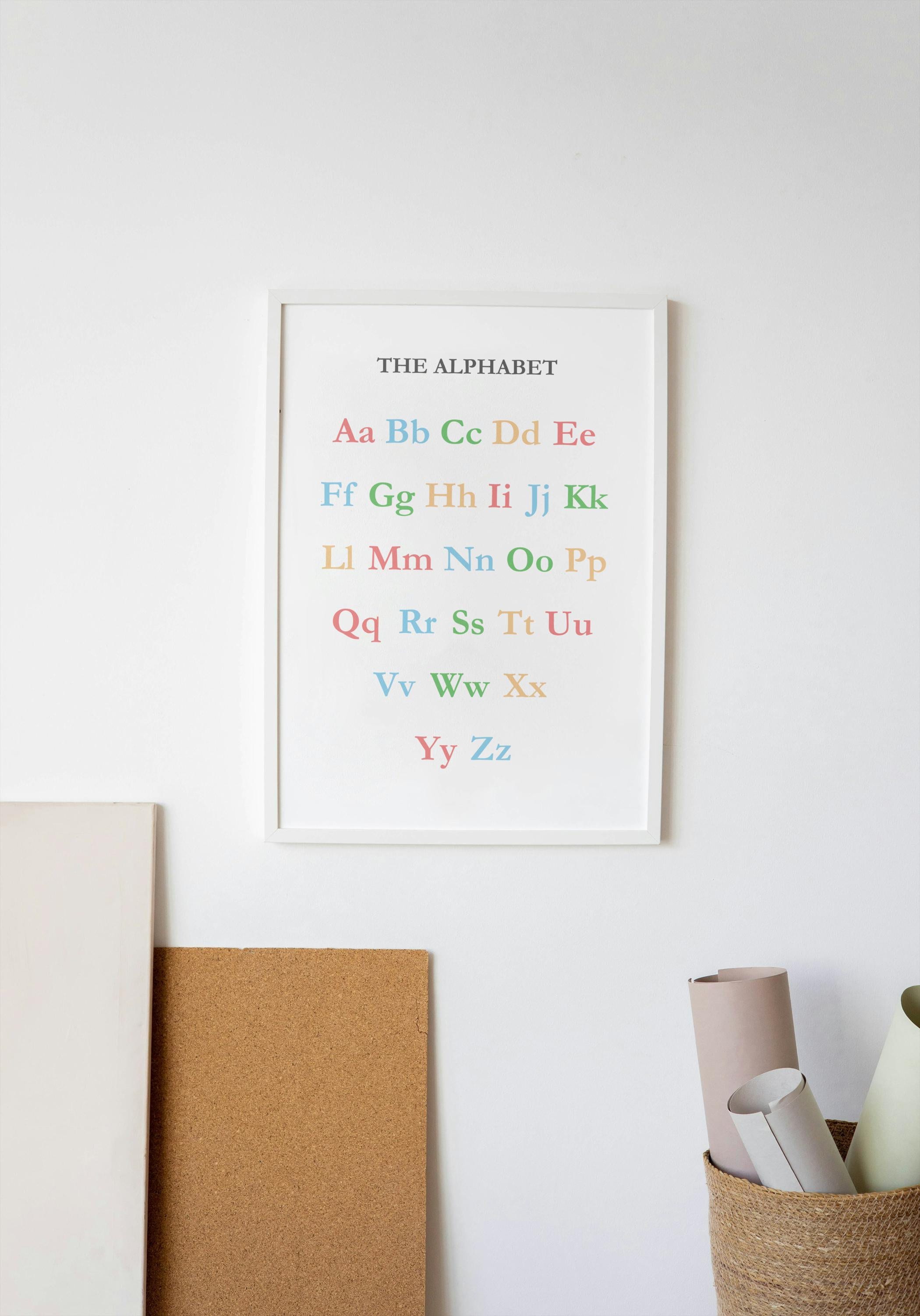 Colorful Alphabet and Numbers Digital Poster Set for Kids Educational ...