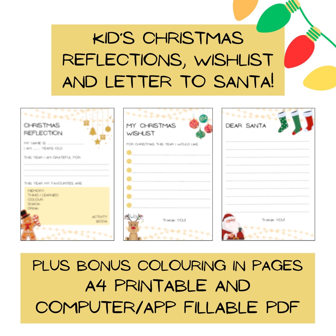 KIDS Christmas Wishlist | PRINTABLE | Letter to Santa | Reflections ...