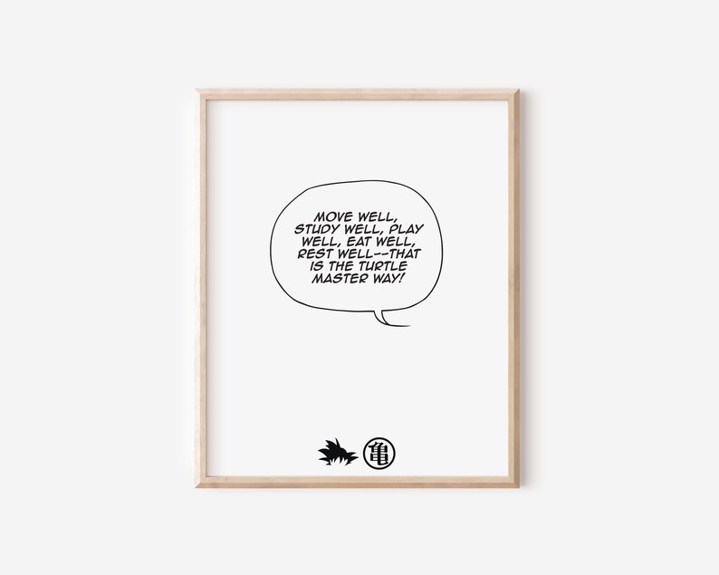 Dragon Ball Motivation Posterwhite, Gym, Workout, Minimal, Master Roshi ...