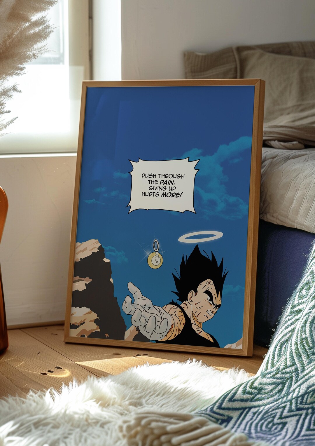 Vegeta Speech Poster Motivational Decor Unique Anime DBZ Gift 90s Anime ...