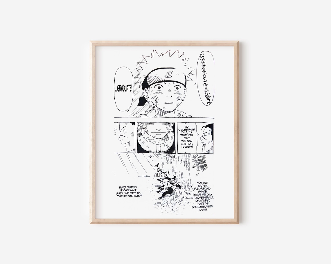 Naruto Graduation Poster, Hidden Leaf Headband, Manga Poster, Wall ...