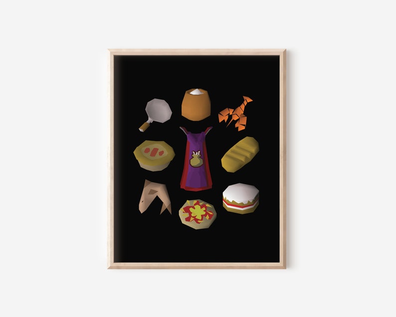 Runescape Skillcapes Cooking Capes of Accomplishment OSRS Art Print ...