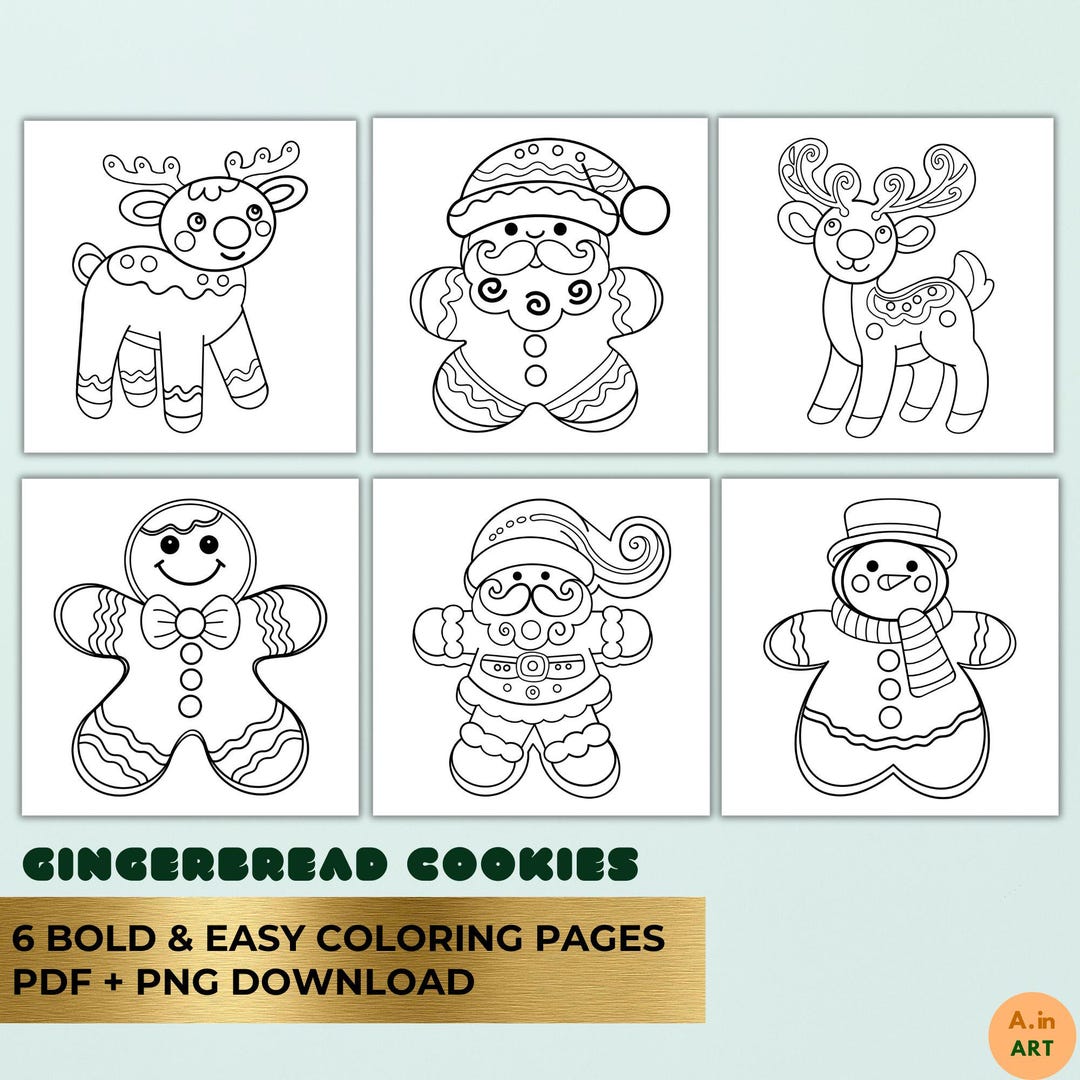 Bold and Easy Cute Christmas Coloring Pages, Bold and Easy Designs ...