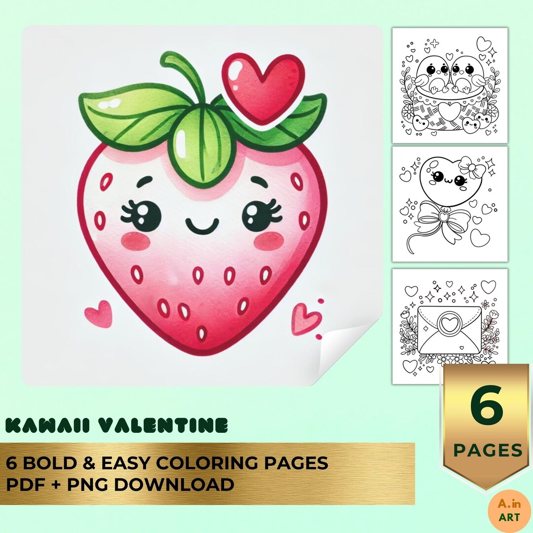 Bold and Easy Cute Valentine Coloring Page, Bold and Easy Love Coloring ...