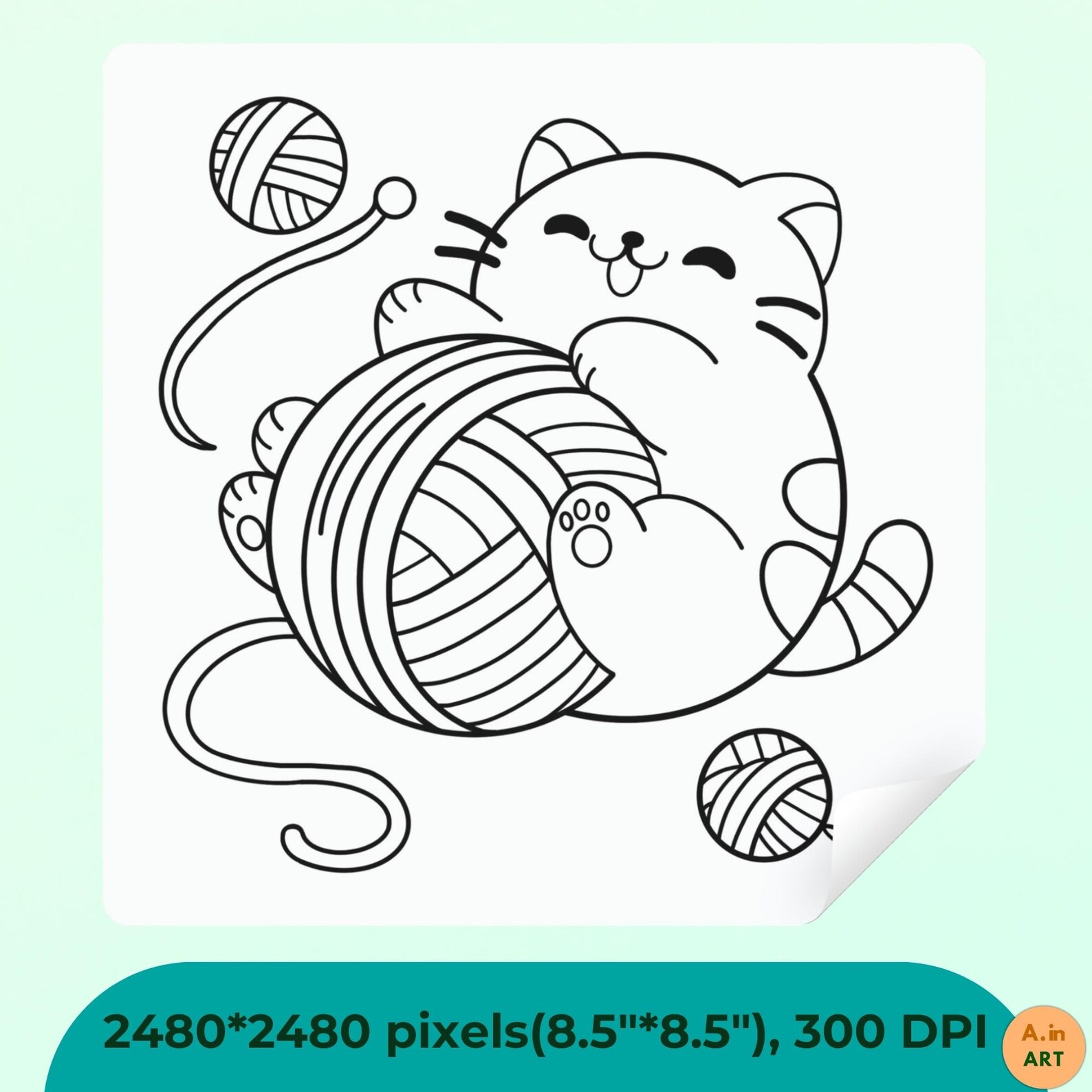Kawaii Animal Coloring Pages, Bold and Easy Line Art, Doodle PNG ...