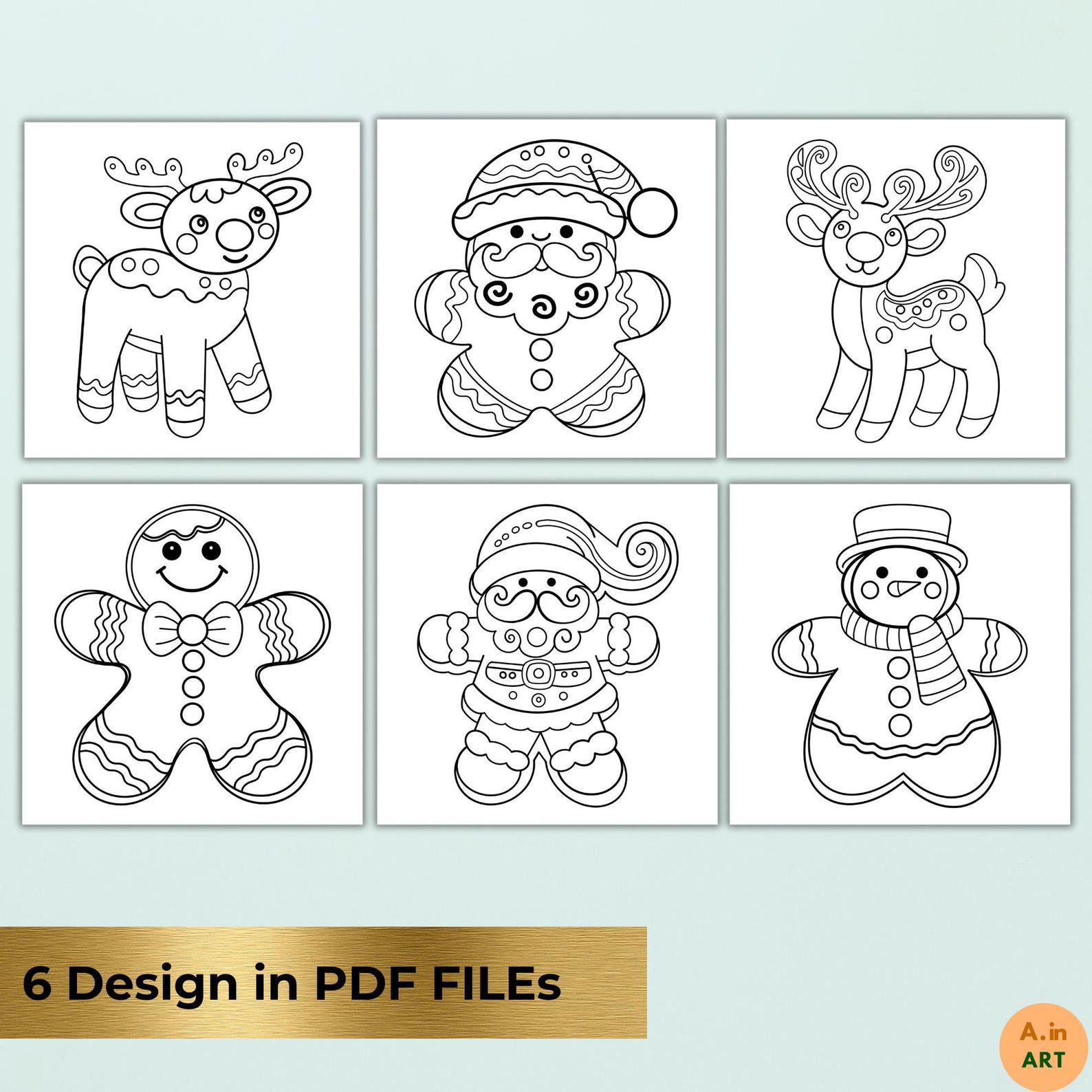 Bold and Easy Cute Christmas Coloring Pages, Bold and Easy Designs ...