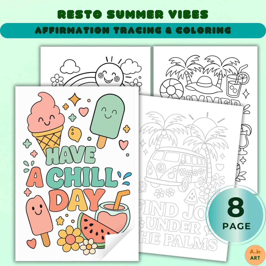 Summer Affirmation Tracing & Coloring Pages: Positive Quotes (PDF) - Etsy