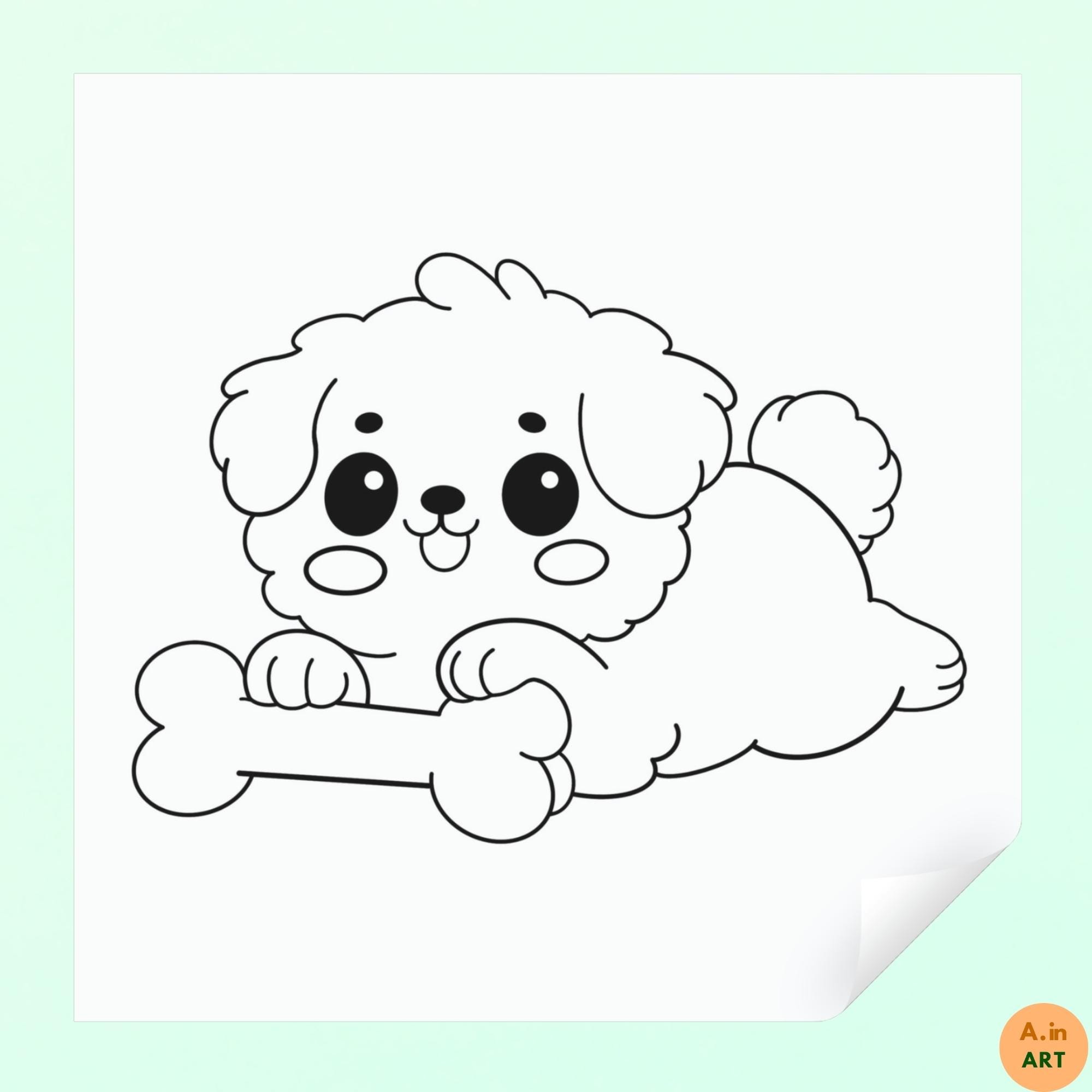 Kawaii Animal Coloring Pages, Bold and Easy Line Art, Doodle PNG ...