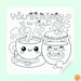 Food Pun Valentine Coloring Pages, Kawaii Cozy, Easy and Bold Lines ...