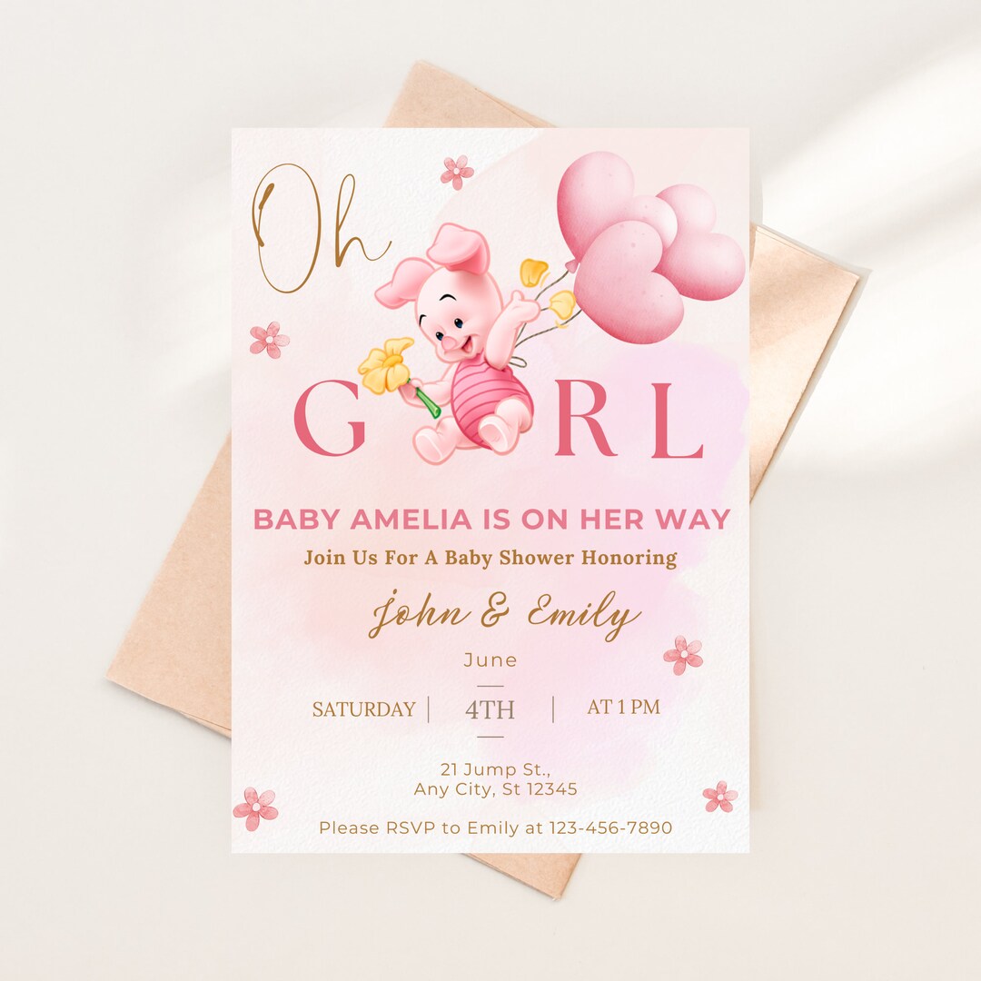 Invitación Para Baby Shower De Winnie The Pooh I Plantilla De ...
