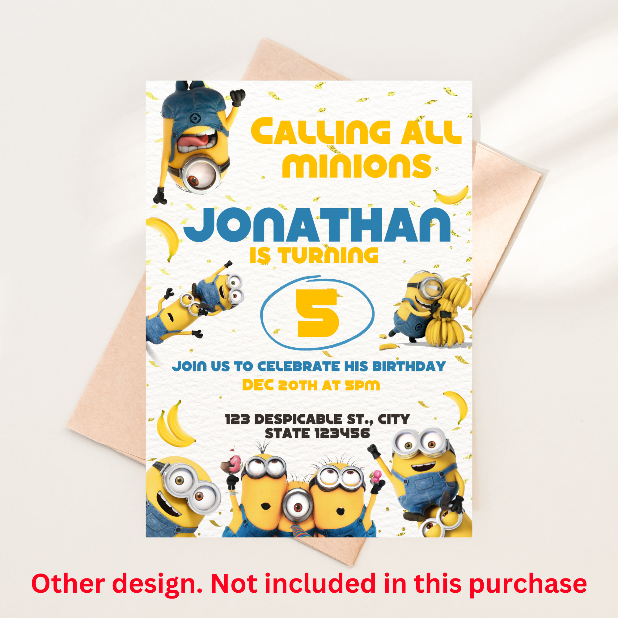 Despicable Me Minions Birthday Invitation I Boys and Girls Party ...