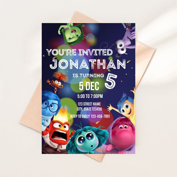 Inside Out Invite - Etsy