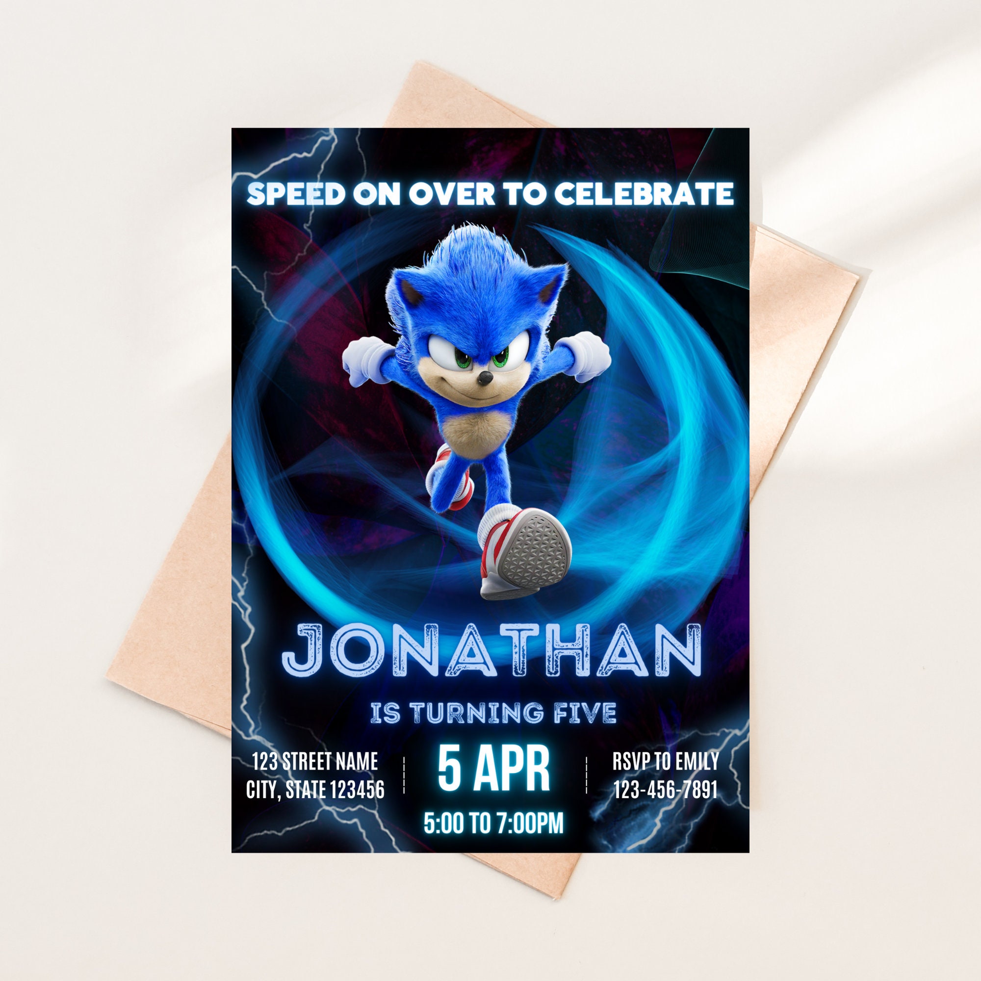 Sonic the Hedgehog I Sonic Birthday Invitation I Boy Birthday Party I ...