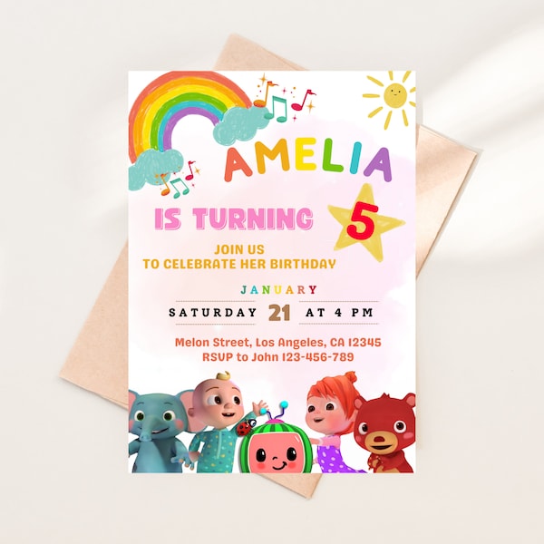 Cocomelon Invitation - Etsy