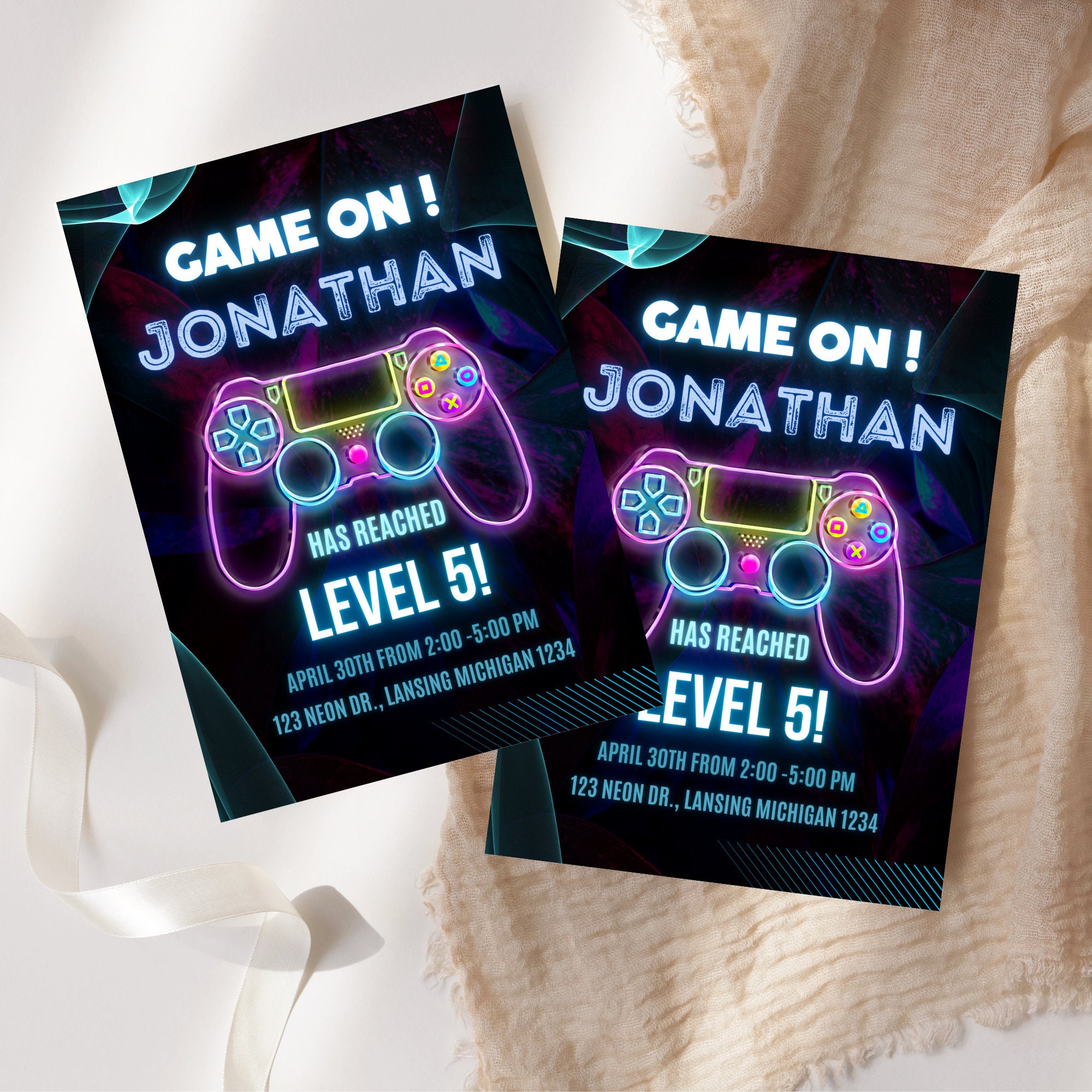 Video Game Birthday Invitation Template I Video Game Invitation I Video ...