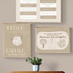 7 Mental Health Quotes Set Therapist Office Decor Art Chic and Warm ...